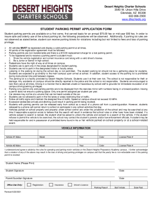 Fillable Online STUDENT PARKING PERMIT APPLICATION FORM - AWS Fax Email ...