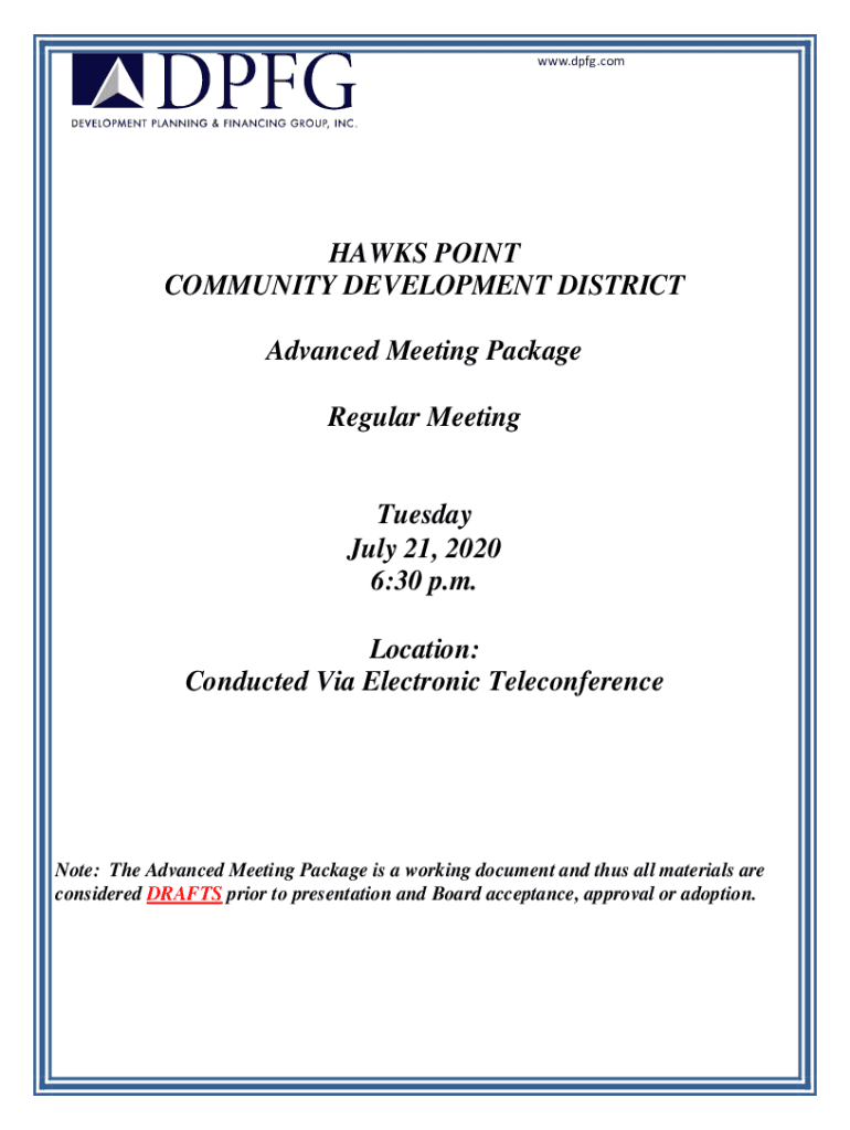 Fillable Online Hawks Point CDD: Welcome to Community Development ...