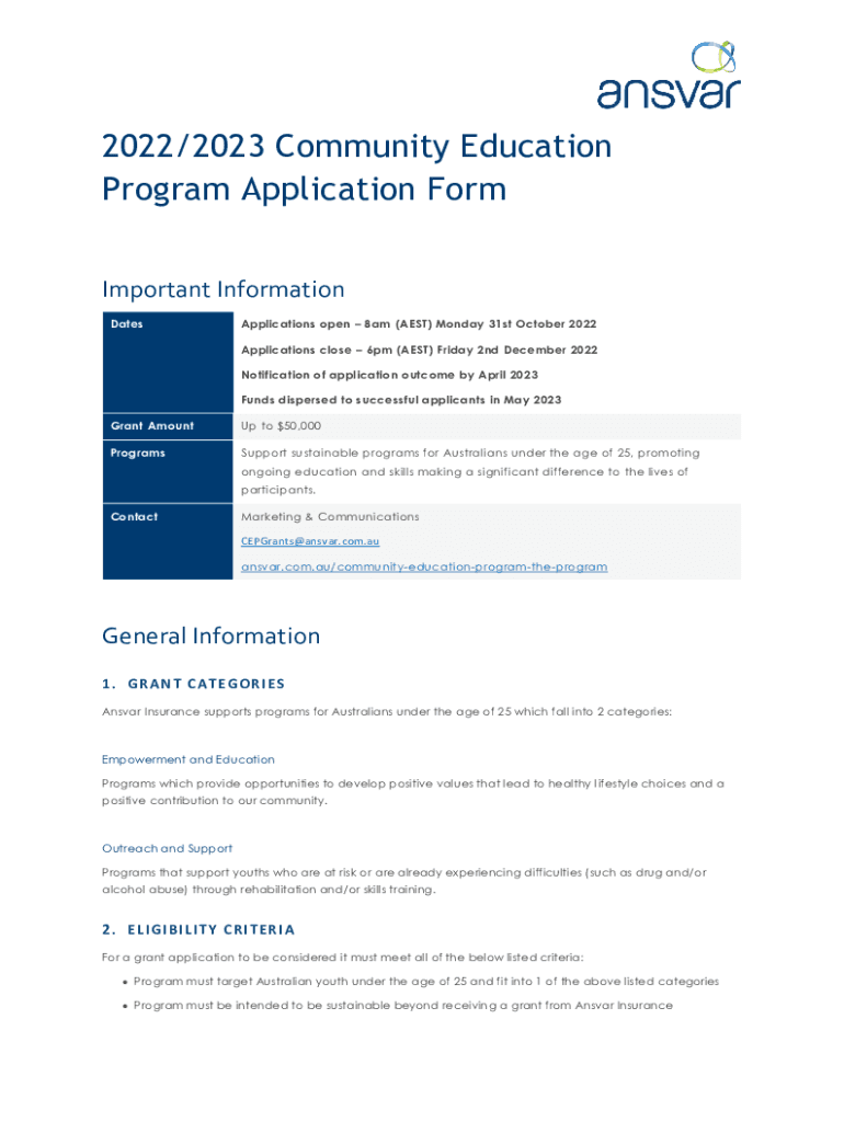 Fillable Online 2021/ 2022 Community Education Program Application Form Fax Email Print - pdfFiller