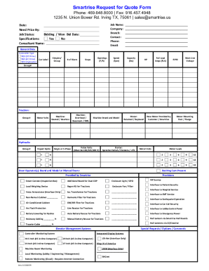 Fillable Online rfq-form.pdf - Smartrise Engineering Fax Email Print ...
