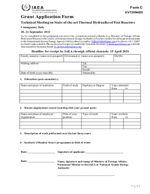 Fillable Online Form-C - International Atomic Energy Agency Fax Email ...