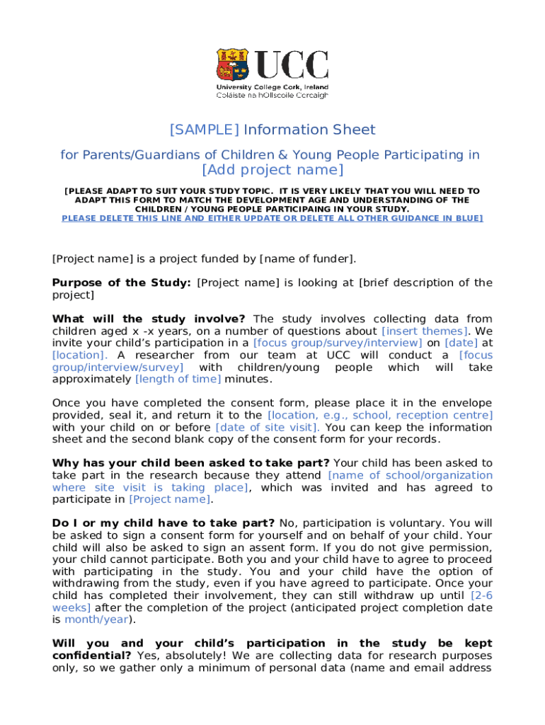 Sample Parent/Guardian Ination Questions Doc Template | pdfFiller