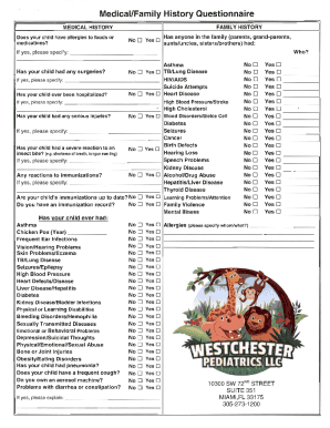Fillable Online Medical/Family History Questionnaire - Topline MD Fax ...