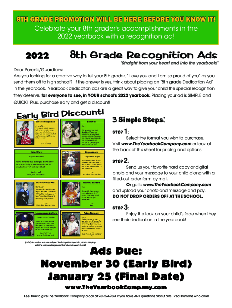 Fillable Online Ads Due: November 30 (Early Bird) January 25 (Final ...