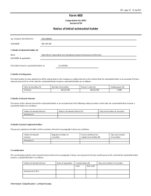 Fillable Online Form 603 - IGO Limited Fax Email Print - pdfFiller