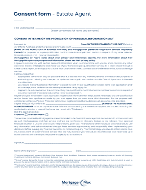 Fillable Online Consent form - Estate Agent - Carnival Green Fax Email ...