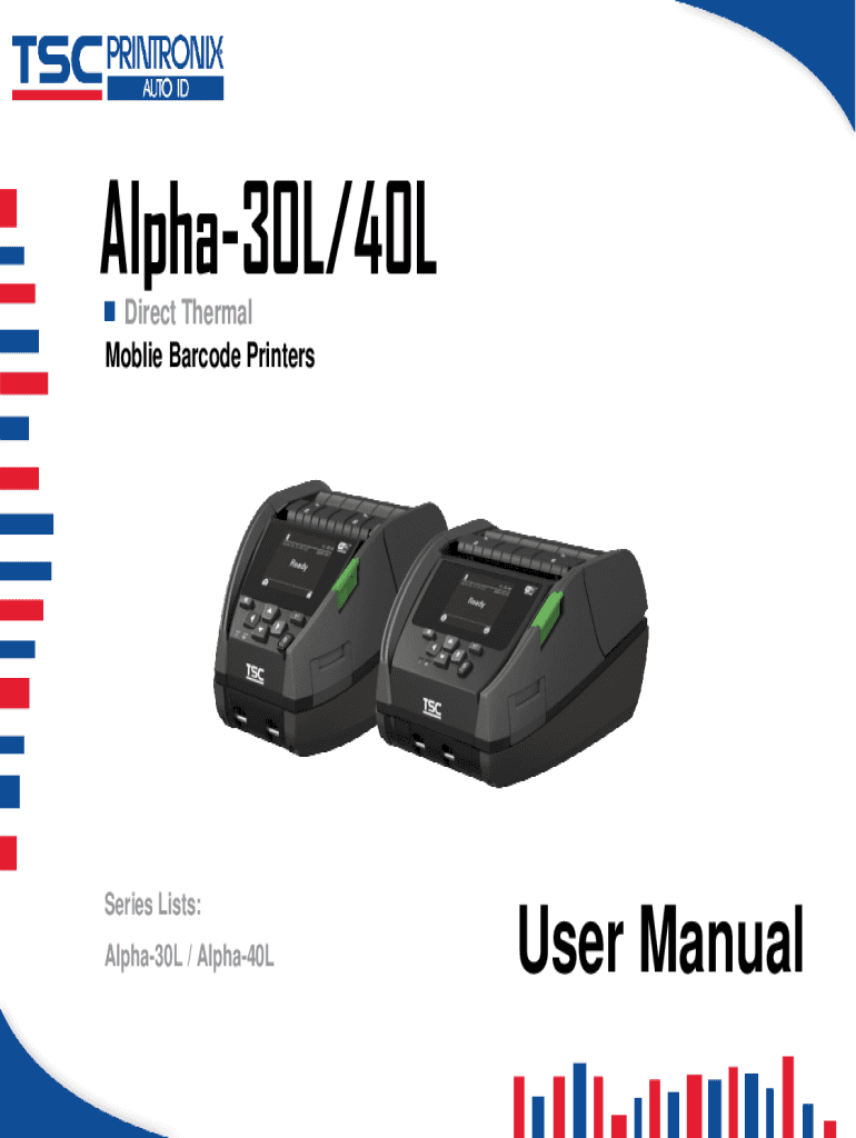 Fillable Online Alpha-30L and Alpha-40L Mobile Label Barcode Printer Fax Email Print - pdfFiller