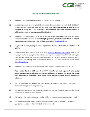 Fillable Online A Guide to Completing the Garda Vetting ID Validation ...