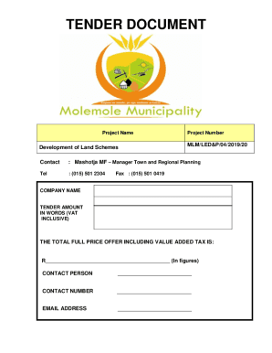 Fillable Online Archived Tenders Documents - Molemole Municipality Fax ...