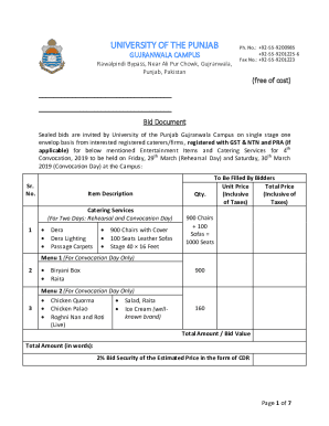 Fillable Online pu edu About us - University of the Punjab, Gujranwala ...