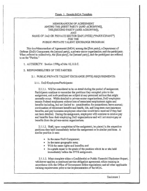 Fillable Online asc army Free Memorandum of Agreement Template, MOA ...