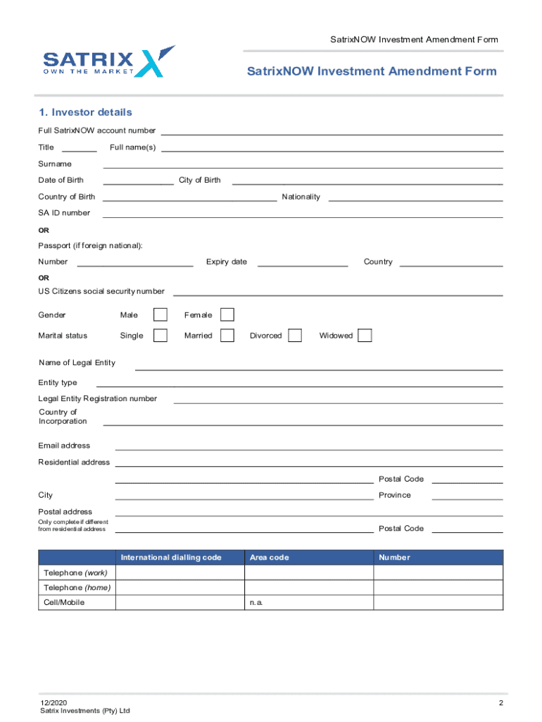 Fillable Online SatrixNOW Repurchase (Withdrawal) Form (Sale of Satrix ...