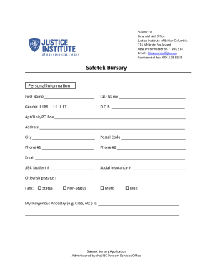 Fillable Online Template Award Application - JIBC Fax Email Print - pdfFiller