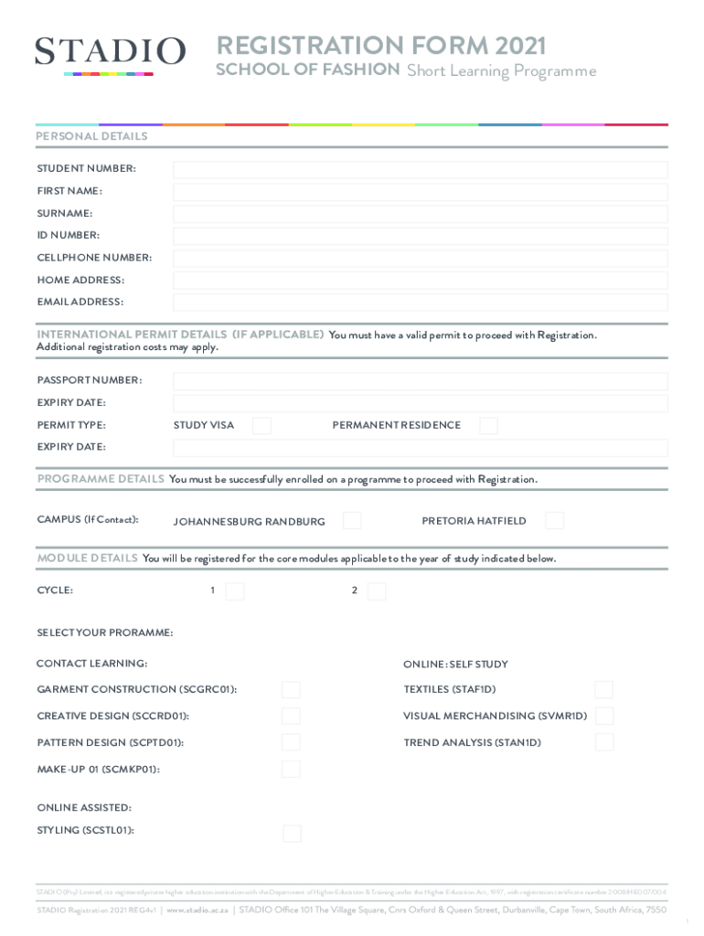 Fillable Online Fashion Registration Form Template - Jotform Fax Email ...