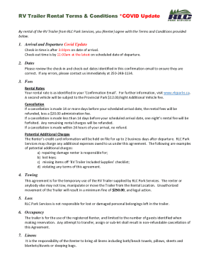 Fillable Online Rv Rental Agreement Form - Fill Out and Sign Printable ...