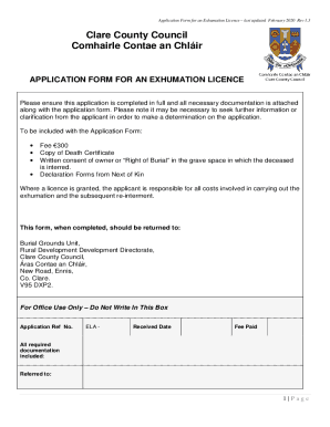 Fillable Online App Form Exhumation Licence Part 1 Rev 1.3 Fax Email ...