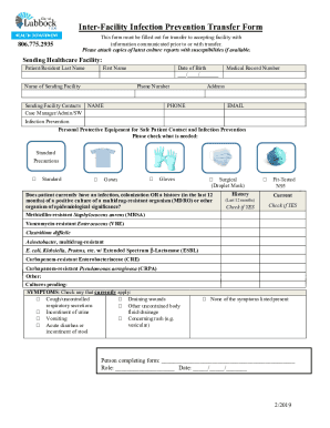 Fillable Online Inter-Facility Infection Control Transfer Form for ...