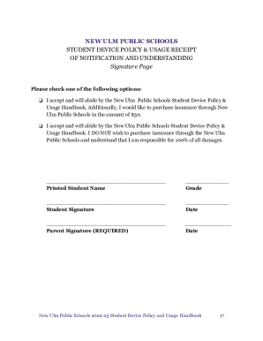 Fillable Online Middle School Student Page - New Ulm Public Schools Media Fax Email Print ...
