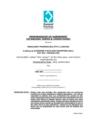 Fillable Online MEMORANDUM OF AGREEMENT Sample Clauses Fax Email Print ...