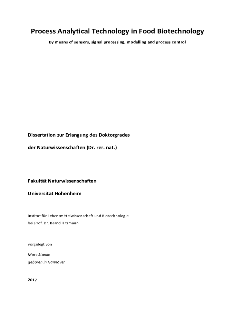 Fillable Online Process Analytical Technology in Food Biotechnology By ... Fax Email Print ...