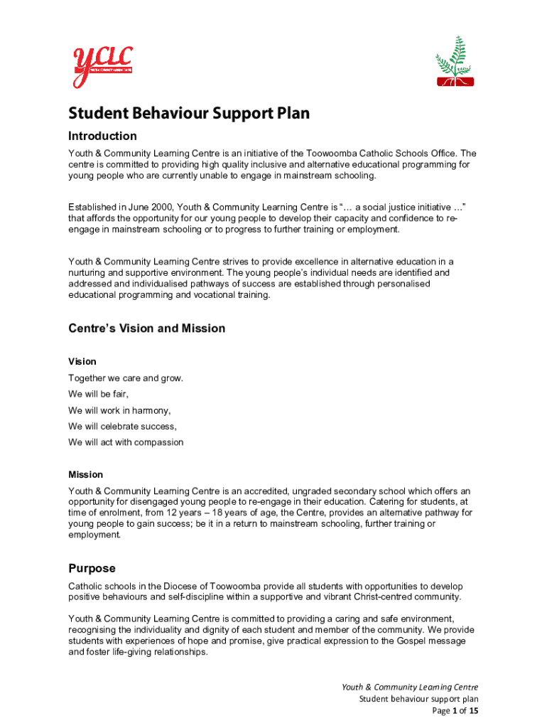 Fillable Online Positive Student Behaviour Support PlanComet Bay ...