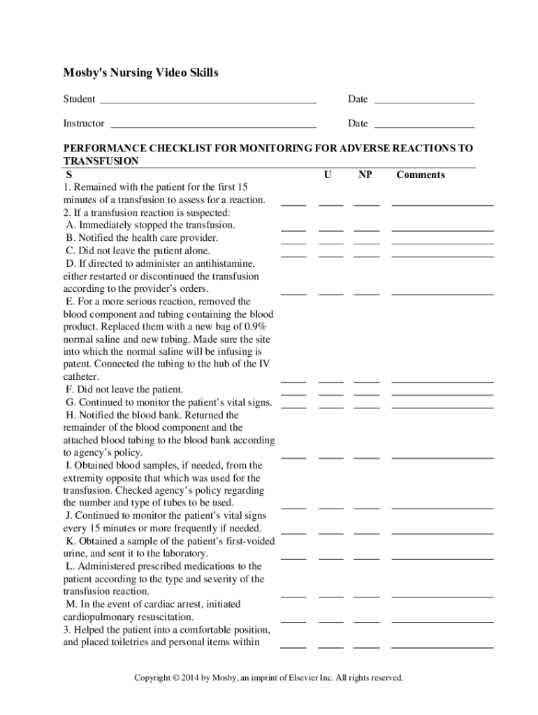 Fillable Online home nwciowa Y003 Checklist for Monitoring for Adverse ...