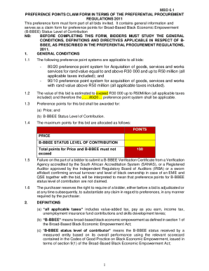 Fillable Online preference points claim form in terms of the ...