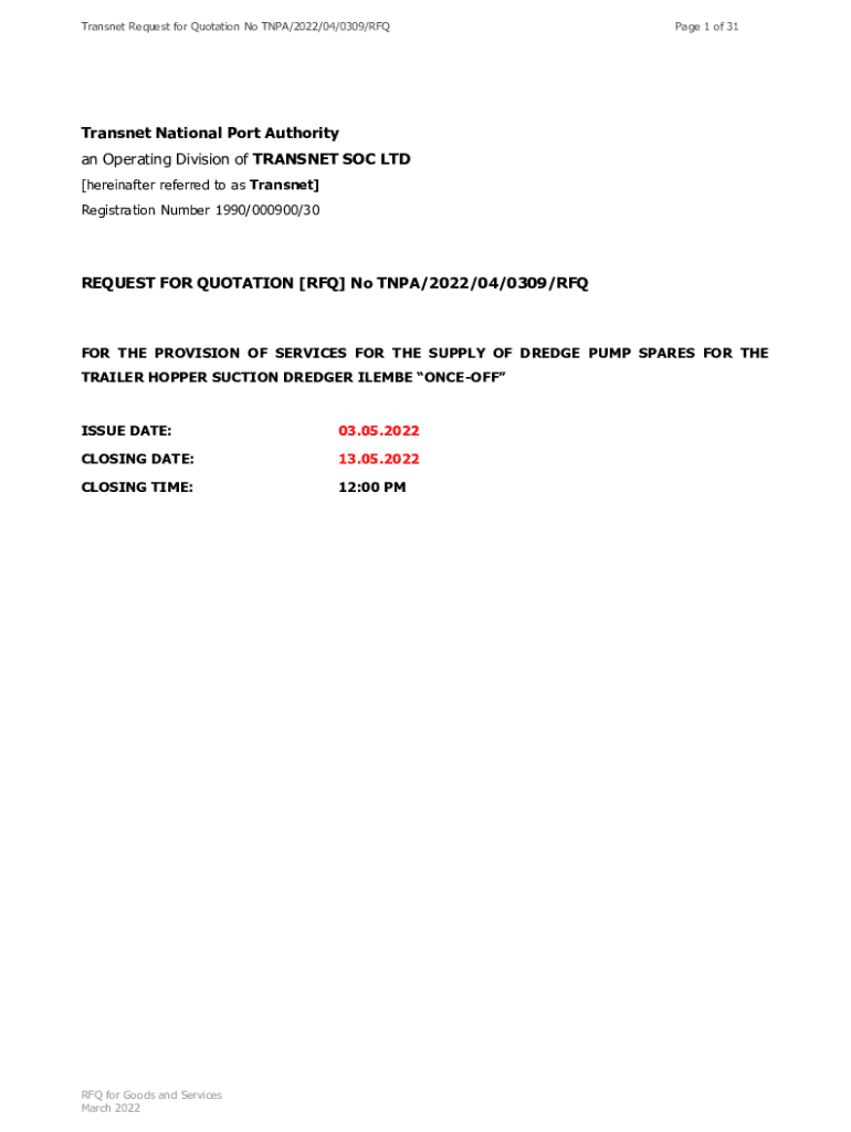 Fillable Online Transnet National Port Authority an Operating ... - eTenders Fax Email Print ...