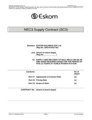 Fillable Online C0 SC3 Contract cover pages Fax Email Print - pdfFiller