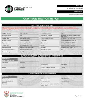 Fillable Online central supplier database - University of Cape Town Fax Email Print - pdfFiller