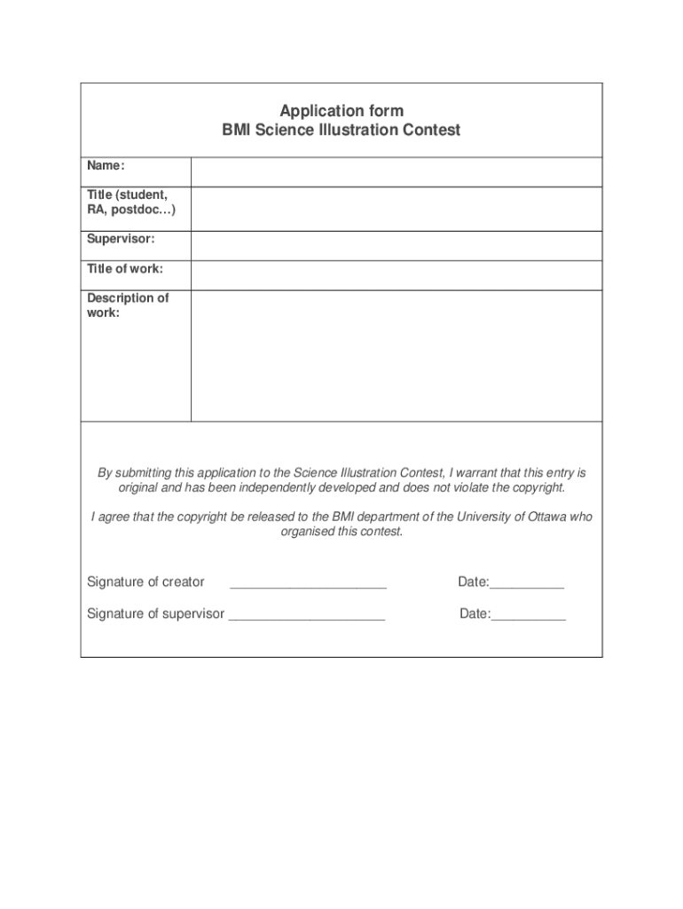 Fillable Online med uottawa Application form BMI Science Illustration ...