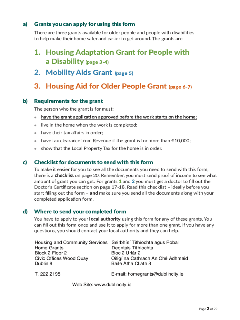 Fillable Online Housing Adaptation Grant for People with a Disability Fax Email Print - pdfFiller