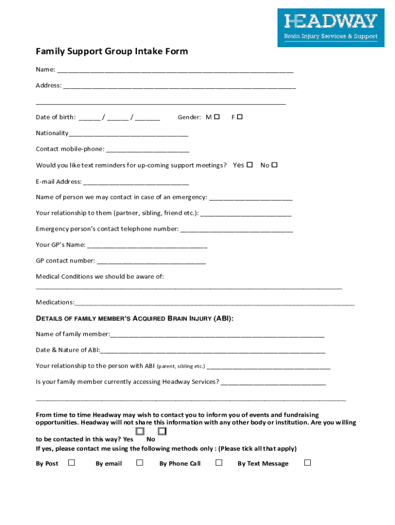 Fillable Online CHILD INTAKE FORM - Children's Mental Health Fax Email ...
