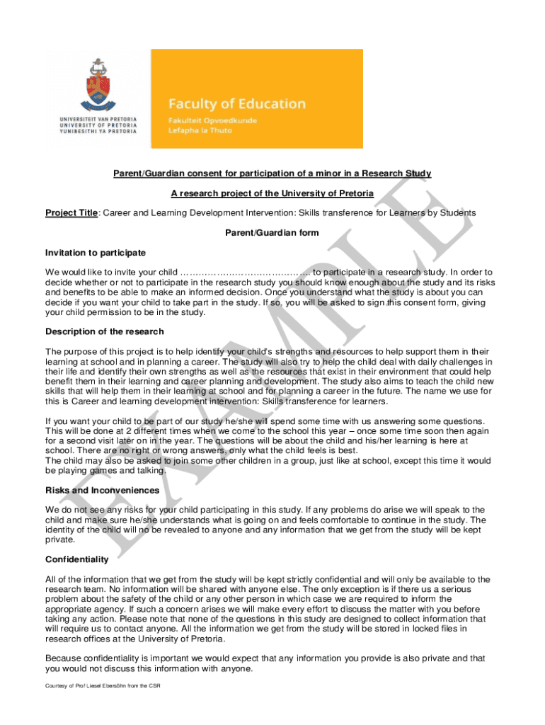 Fillable Online sample informed parental consent form - Hampshire ...