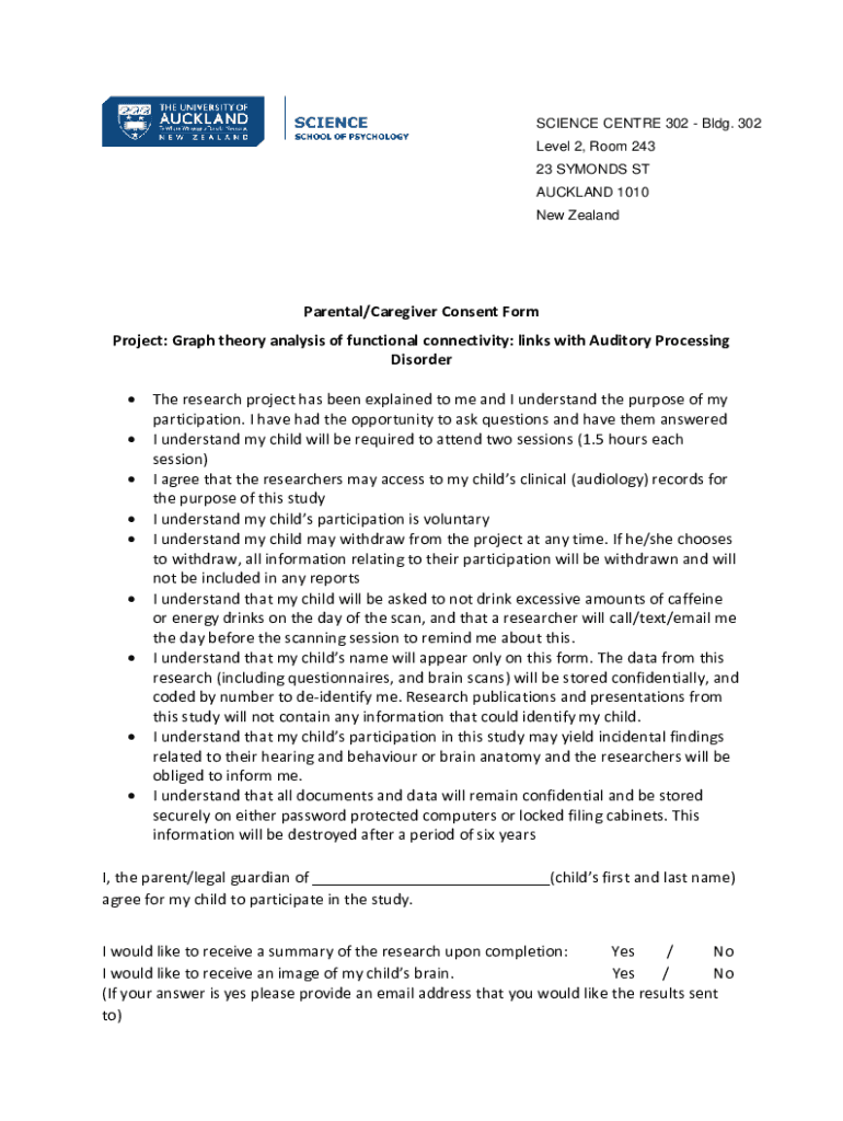 Fillable Online Parental/caregiver consent form Fax Email Print - pdfFiller