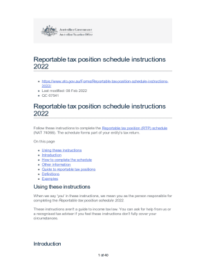 Fillable Online 25. Reportable tax position - Australian Taxation ...