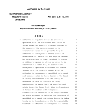 Fillable Online archives legislature state oh Bill Effective Dates ...