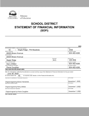 Fillable Online STATEMENT OF FINANCIAL INFORMATION (SOFI) Fax Email ...
