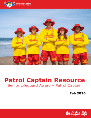 Fillable Online Patrol Captain Resource - Surf Life Saving NZ Fax Email ...