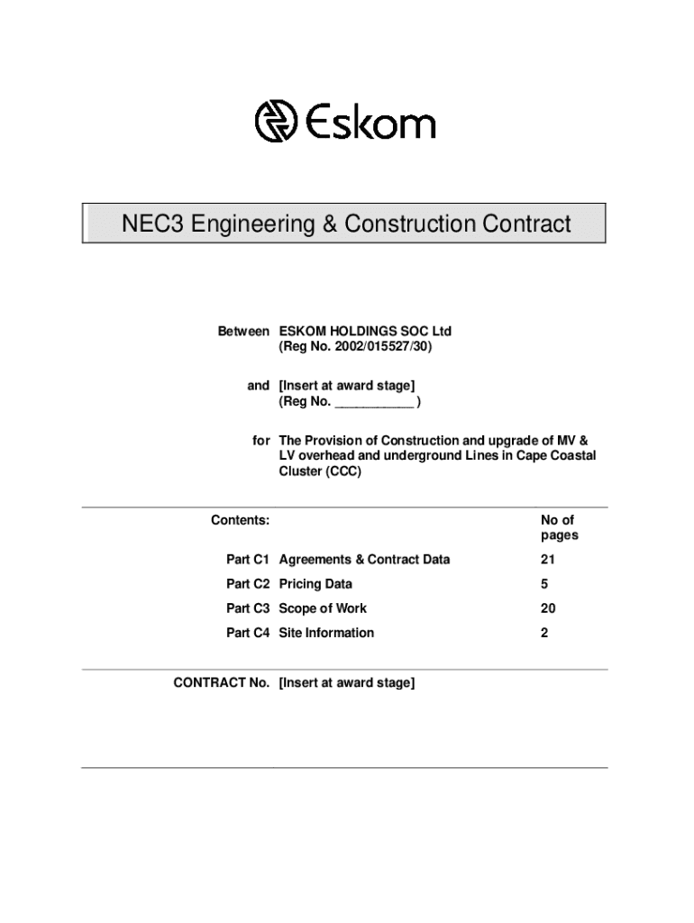 Fillable Online NEC3: Engineering and Construction Contract - The ...