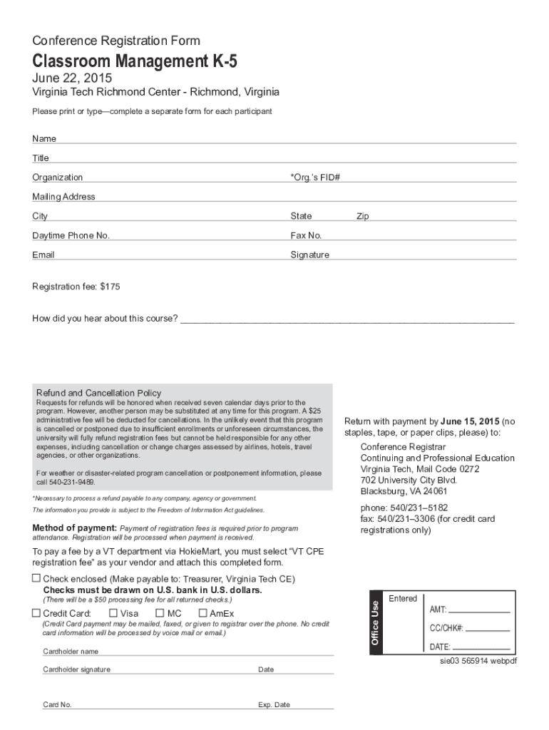 Fillable Online Classroom Management K-5 Fax Email Print - pdfFiller