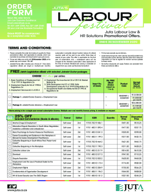 Fillable Online juta co Juta LawAnnouncing the start of our popular Labour Festival ... Fax ...