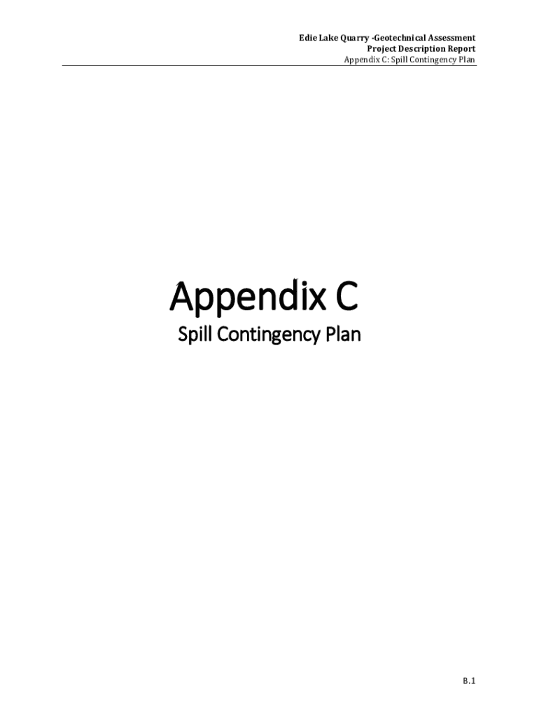 Fillable Online Appendix C - Spill Contingency Plan Fax Email Print - pdfFiller