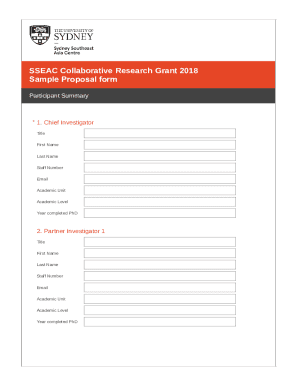 Fillable Online SSEAC Regional Mobility Grant 2018 Sample Proposal form ...