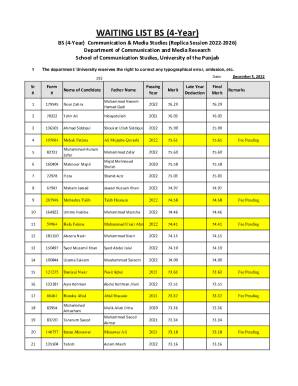 Fillable Online pu edu 1. Finalized Form BS 1st CMR Replica 2022-26 Fax ...