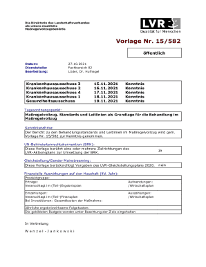 Fillable Online Vorlage Nr. 15/582. LVIS Vorlagenerfassung Fax Email ...