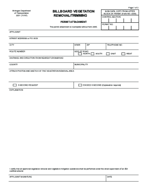 Fillable Online BILLBOARD VEGETATION REMOVAL APPLICATION Fax Email ...