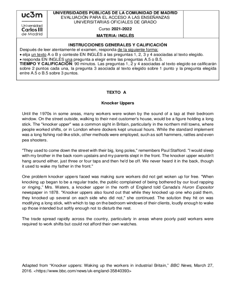 Fillable Online universidades pblicas de la comunidad de madrid - UC3M Fax Email Print - pdfFiller