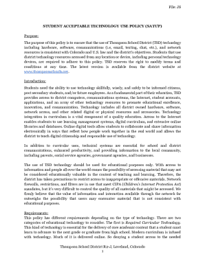 Fillable Online Acceptable Use of Technology PolicyFraser Academy Fax ...