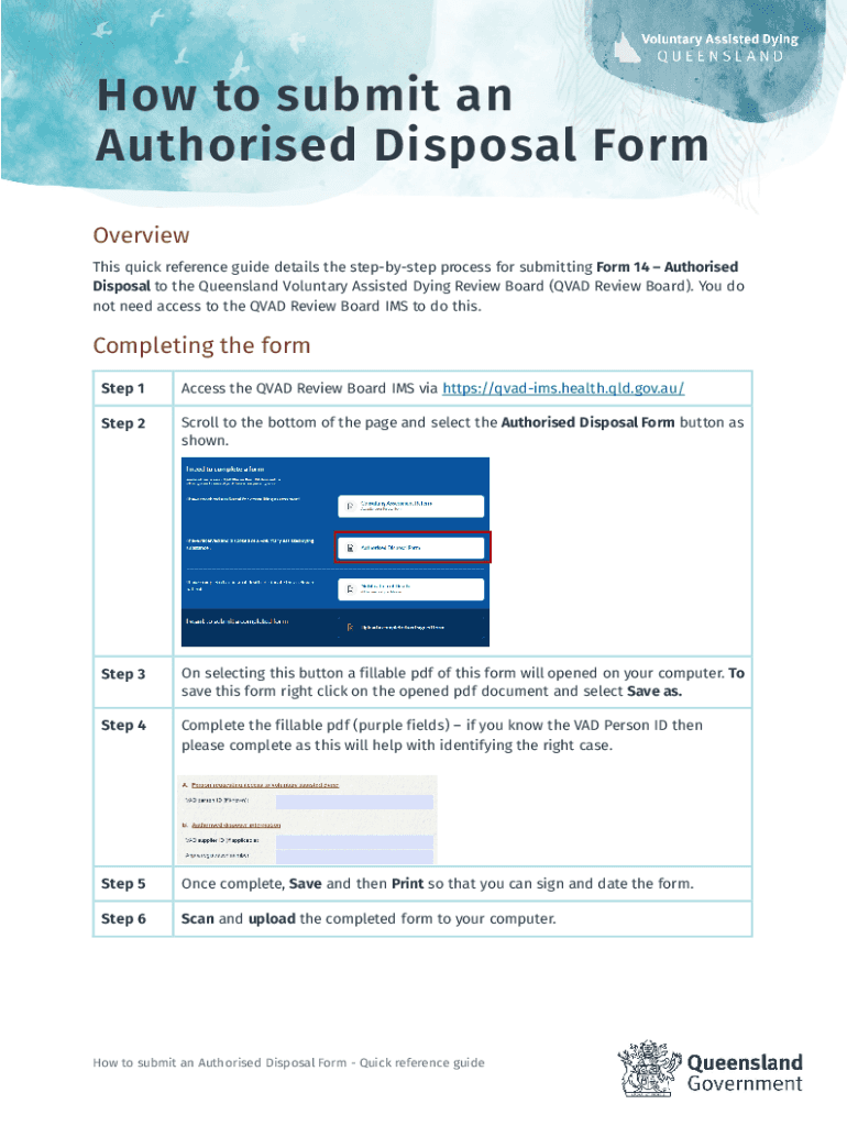 Fillable Online How to submit an Authorised Disposal Form. Quick ...